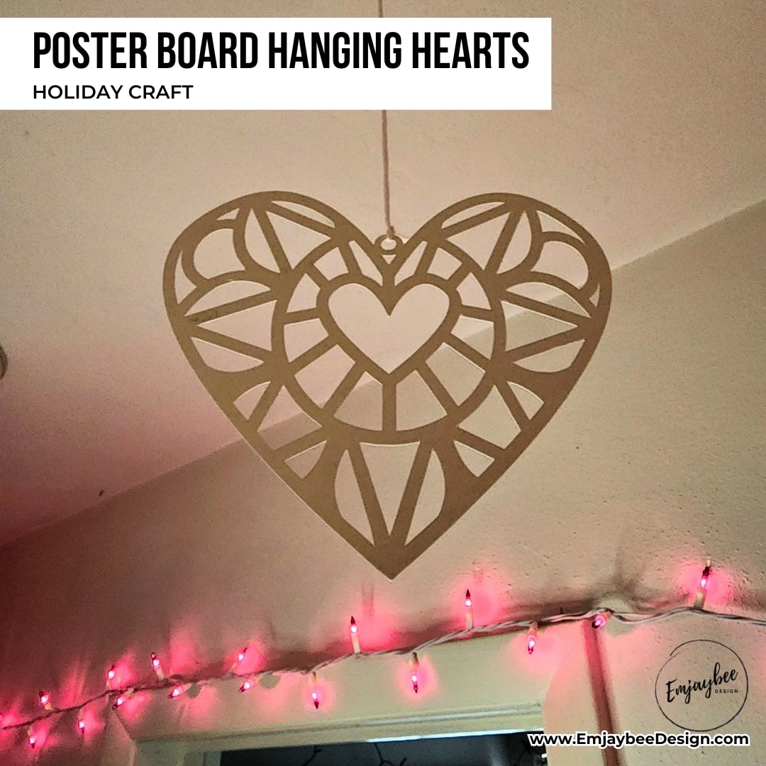 Poster Board Hanging Hearts Easy Valentine's day Decorations - Emjaybee ...